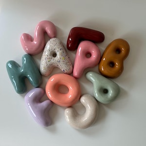 Ceramic Bubble Letters-personalized Ceramic Letter: Colorful Handmade ...