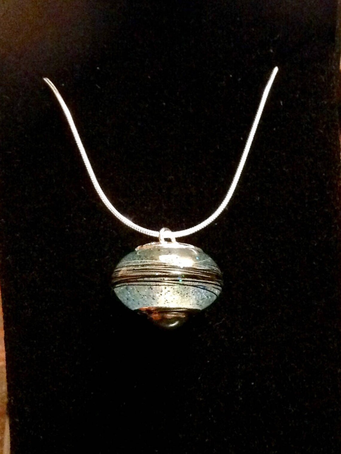 Sterling Silver Interchangeable Bead Pendant With Resin Horsehair or ...
