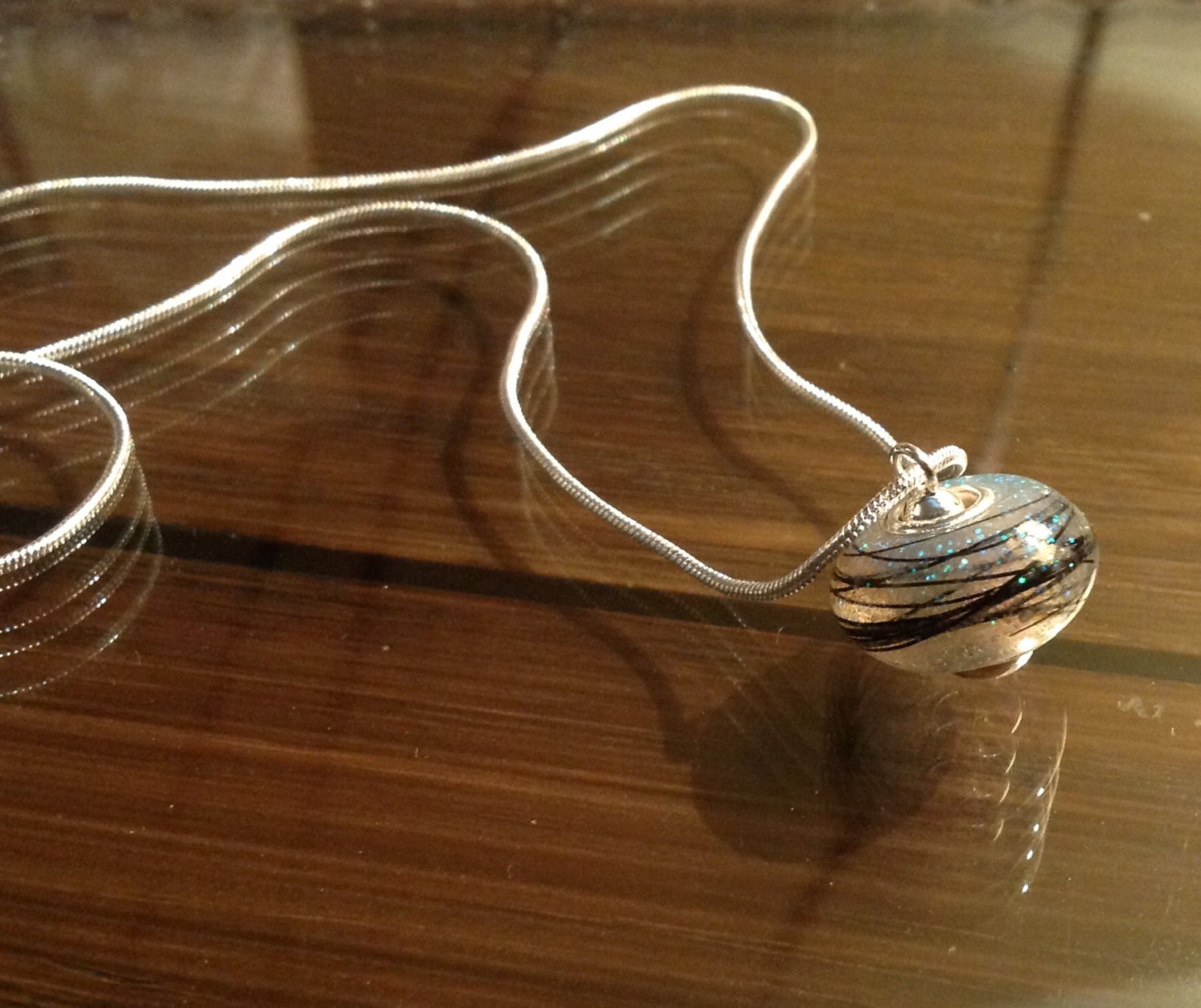 Sterling Silver Interchangeable Bead Pendant With Resin Horsehair or ...