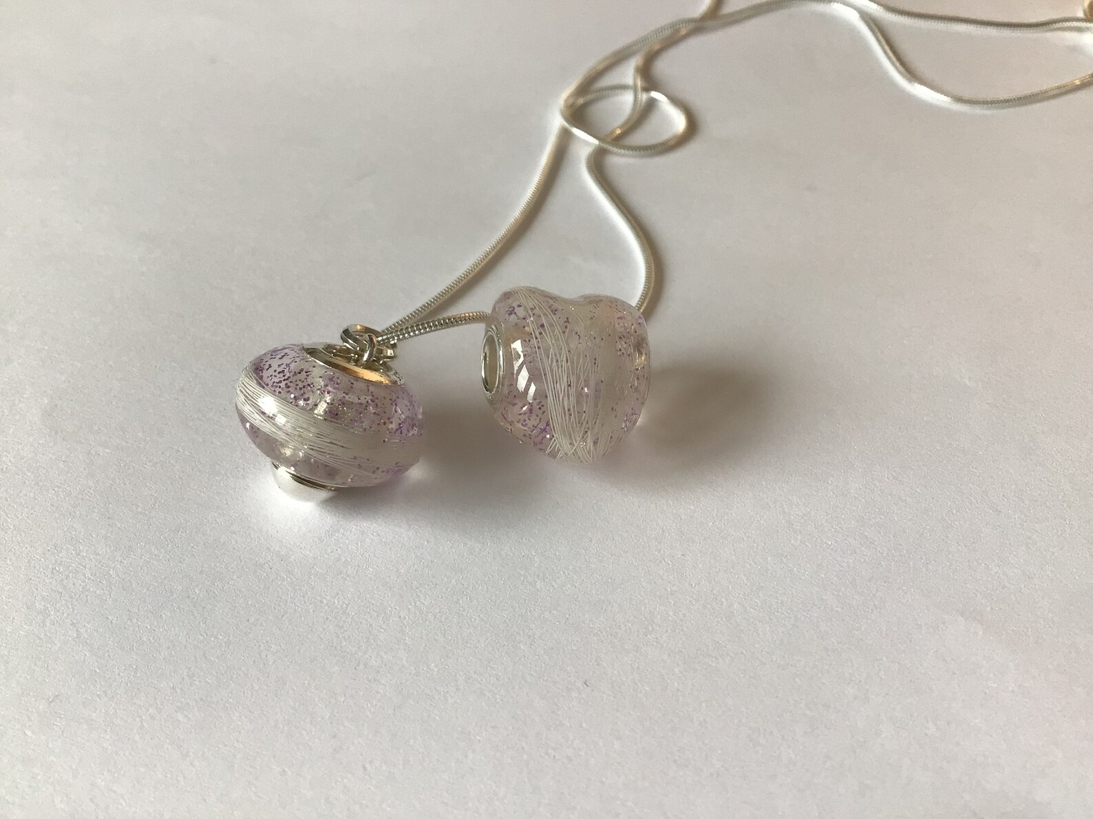 Sterling Silver Interchangeable Bead Pendant With Resin Horsehair or ...