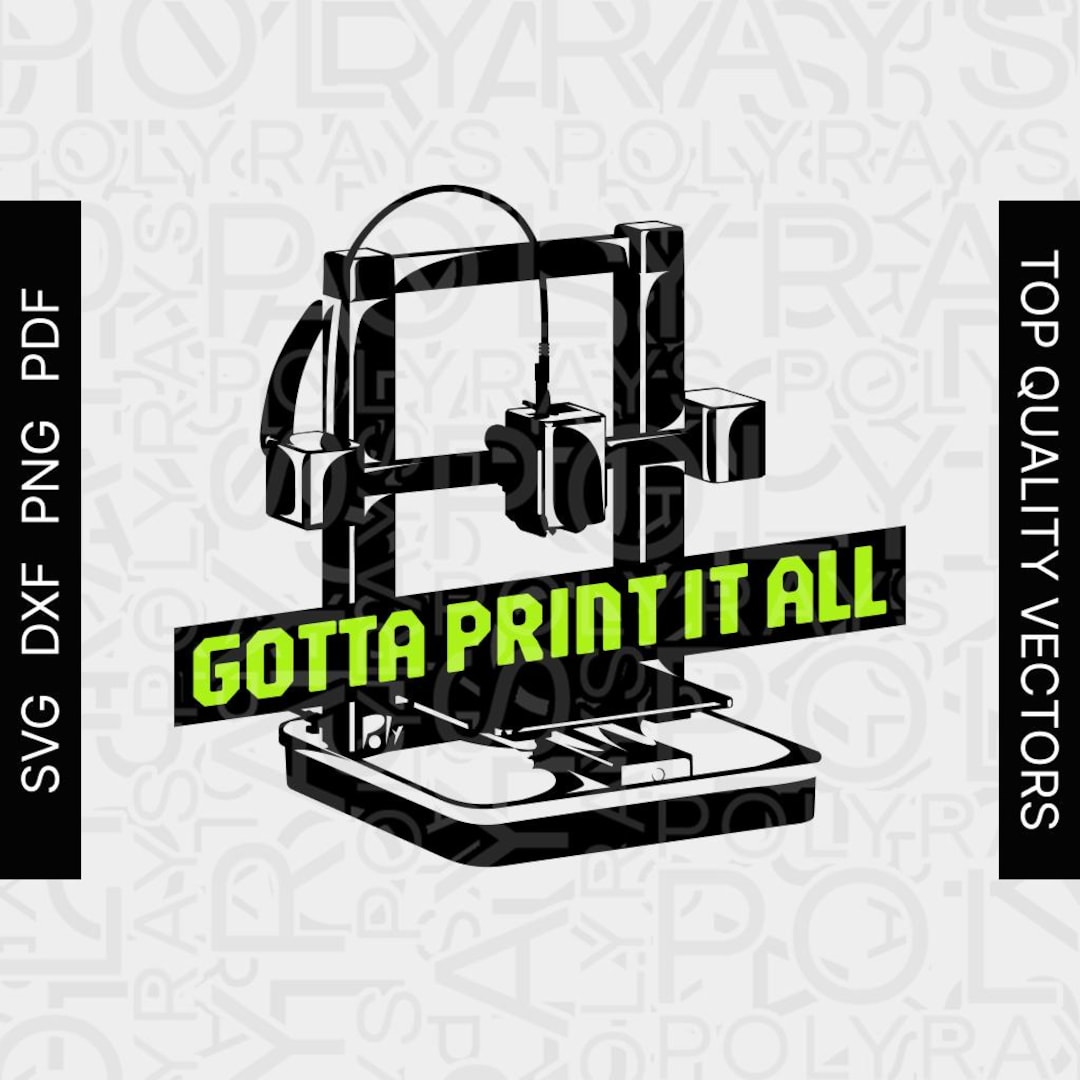 3D Printer Svg, Handcrafted High-quality Vector Cutting File DXF PNG ...