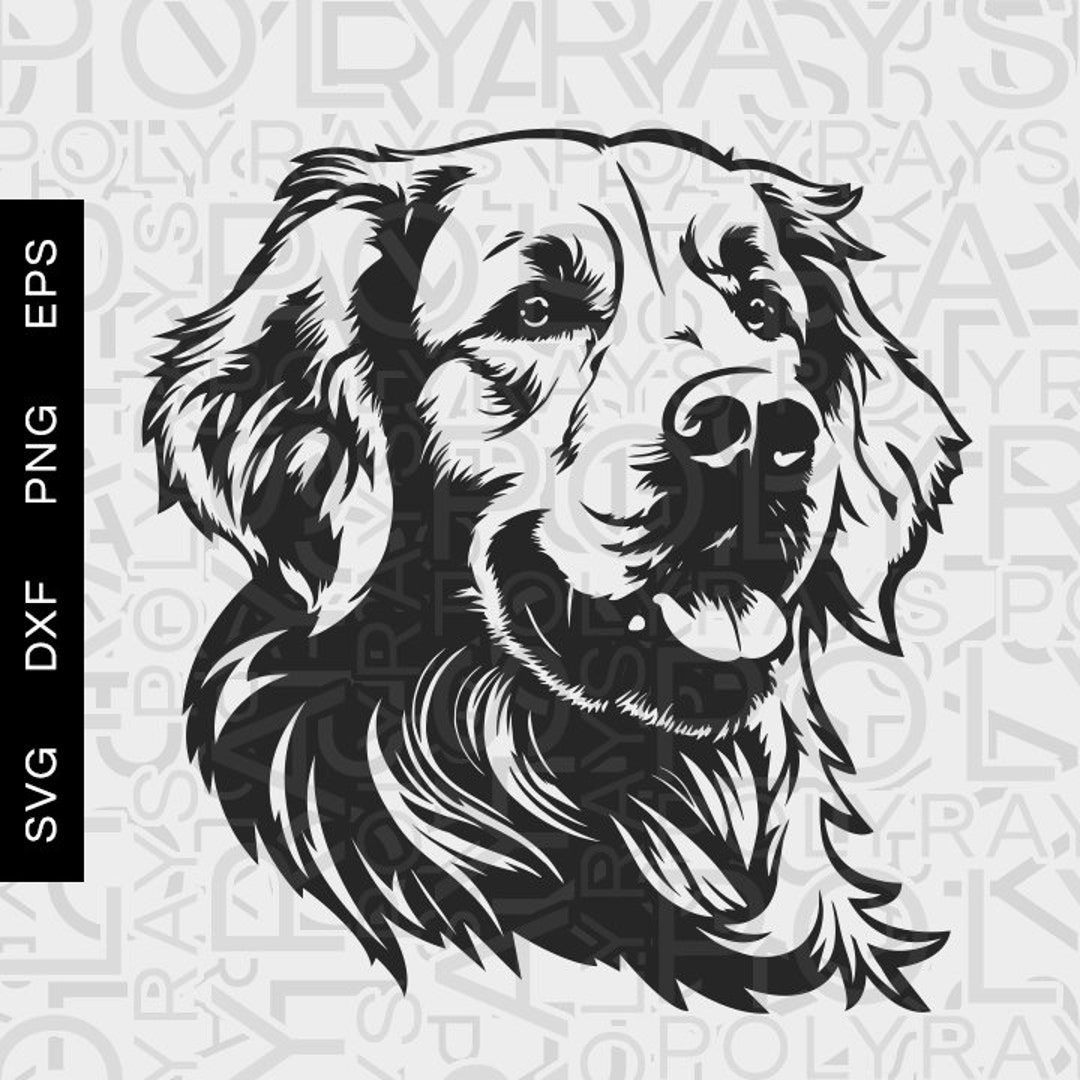 Golden Retriever SVG, Dog Cutting Files, Pet DXF, Vector Stencil ...