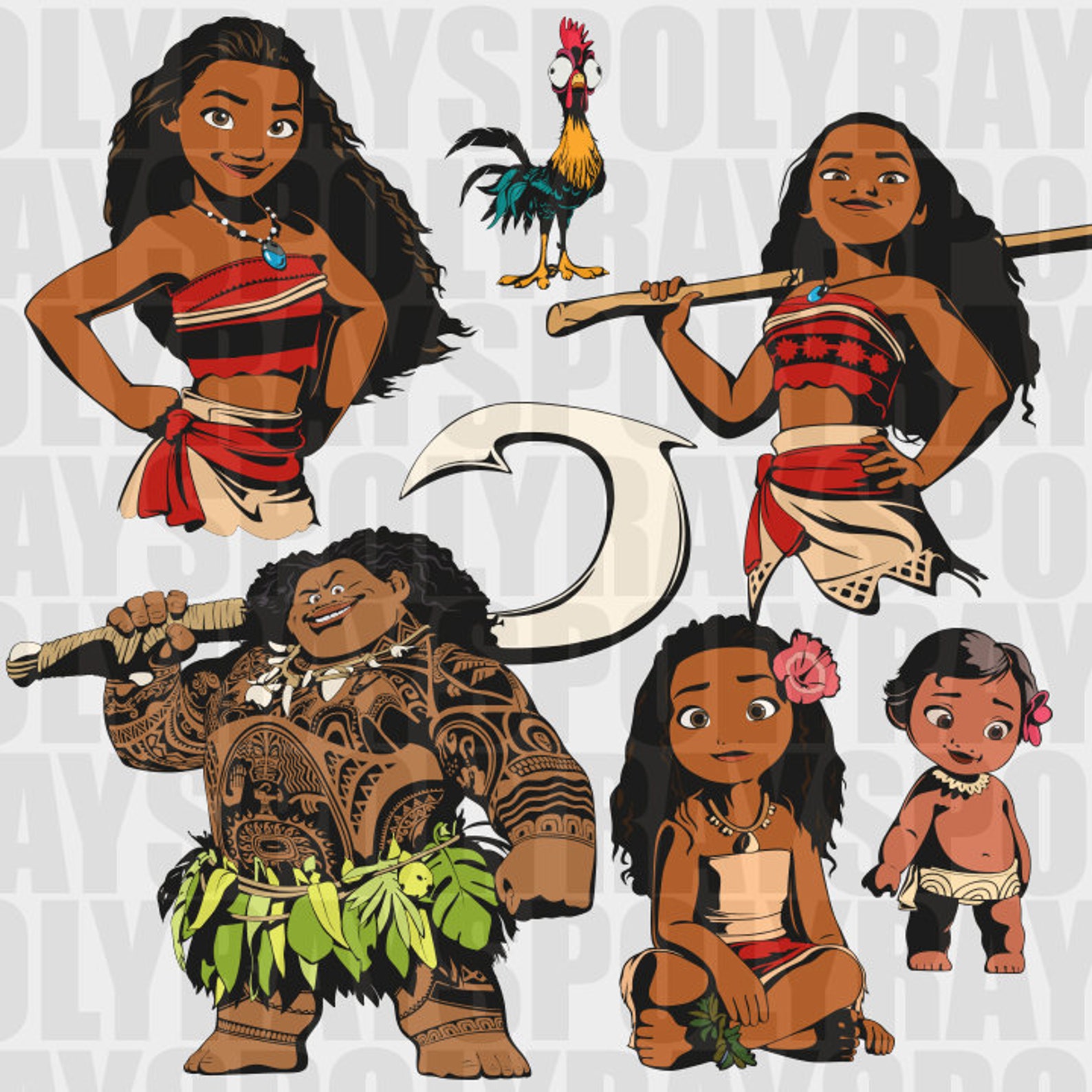 Moana SVG file digital download Hei hei svg Maui svg | Etsy