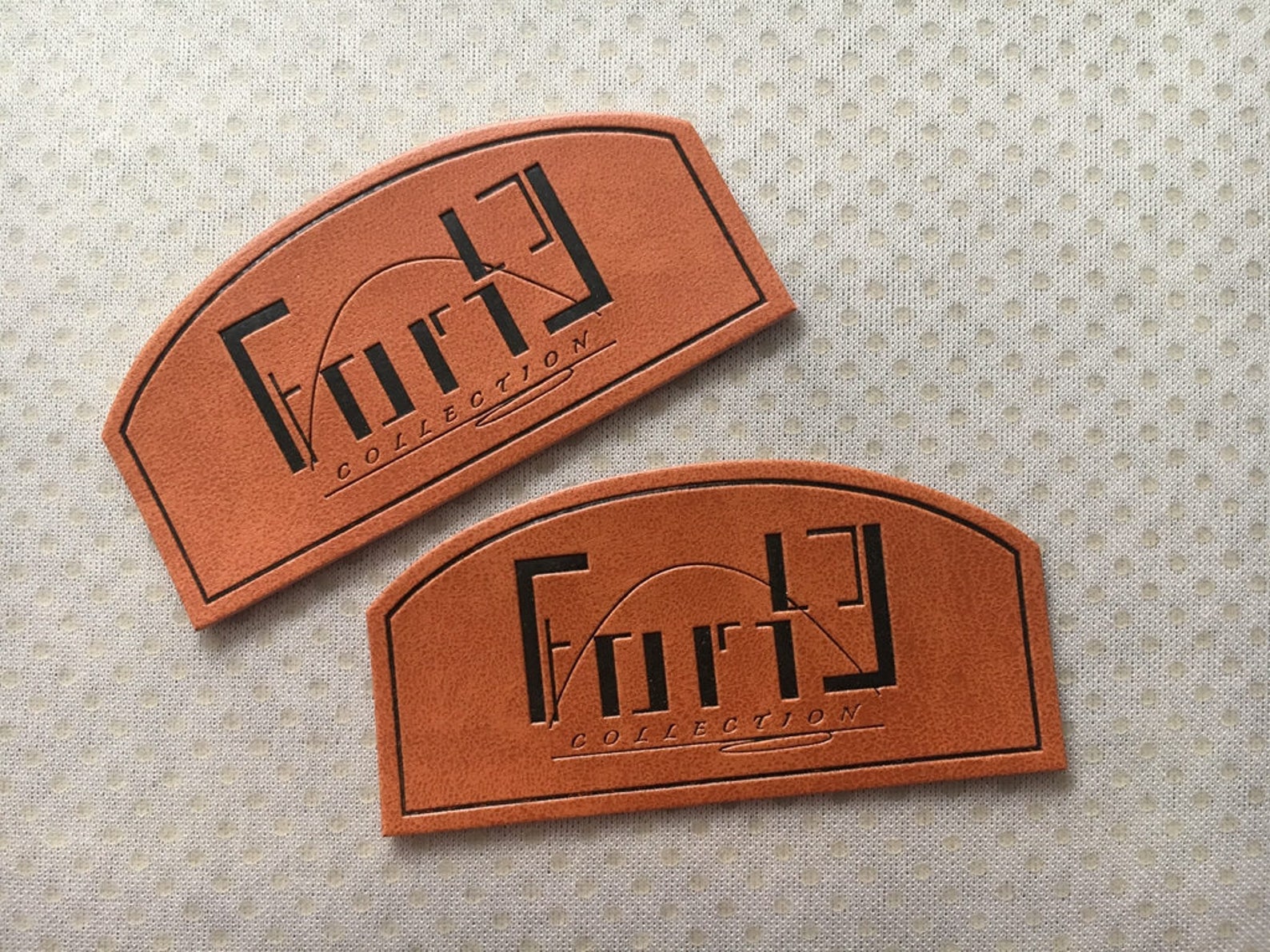 300 Custom PU Leather Patches, Faux Leather Labels, Hem Leather Label ...