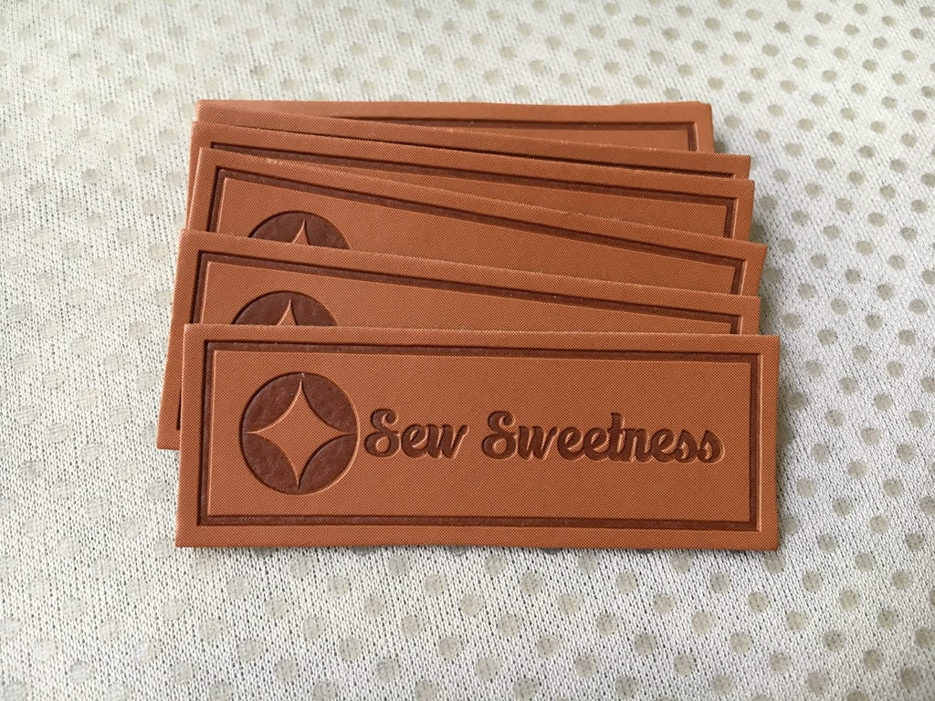 500 Custom Leather Labels, With Punched Holes, PU Debossed Leather ...