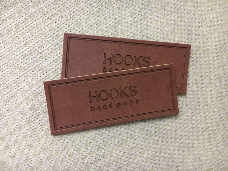 100 Custom Leather Labels, Patches PU Leather, Clothing Label, Hats ...