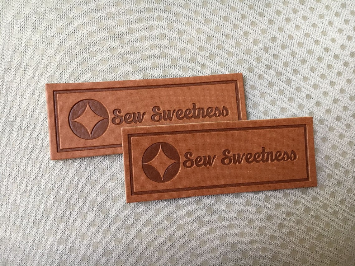 500 Custom Leather Labels, With Punched Holes, PU Debossed Leather ...