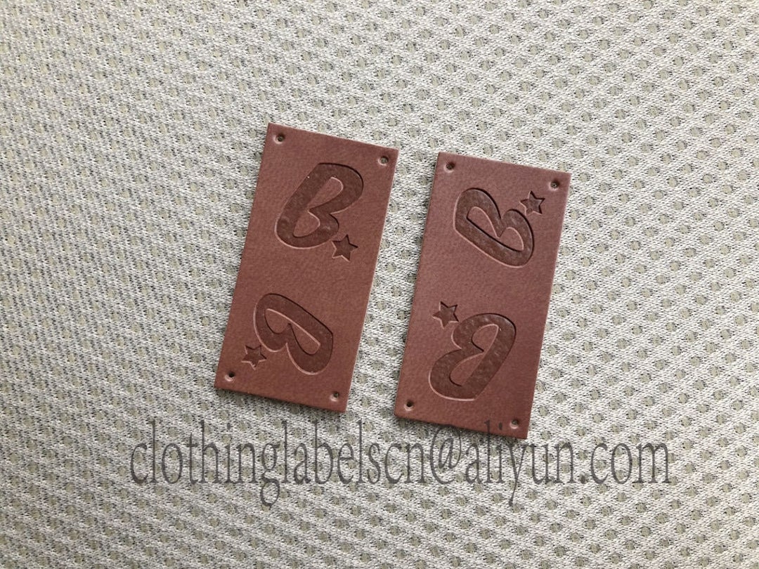 300 Leather Hem Label, Hem Leather Tag, Custom Leather Label Tag, Jeans ...