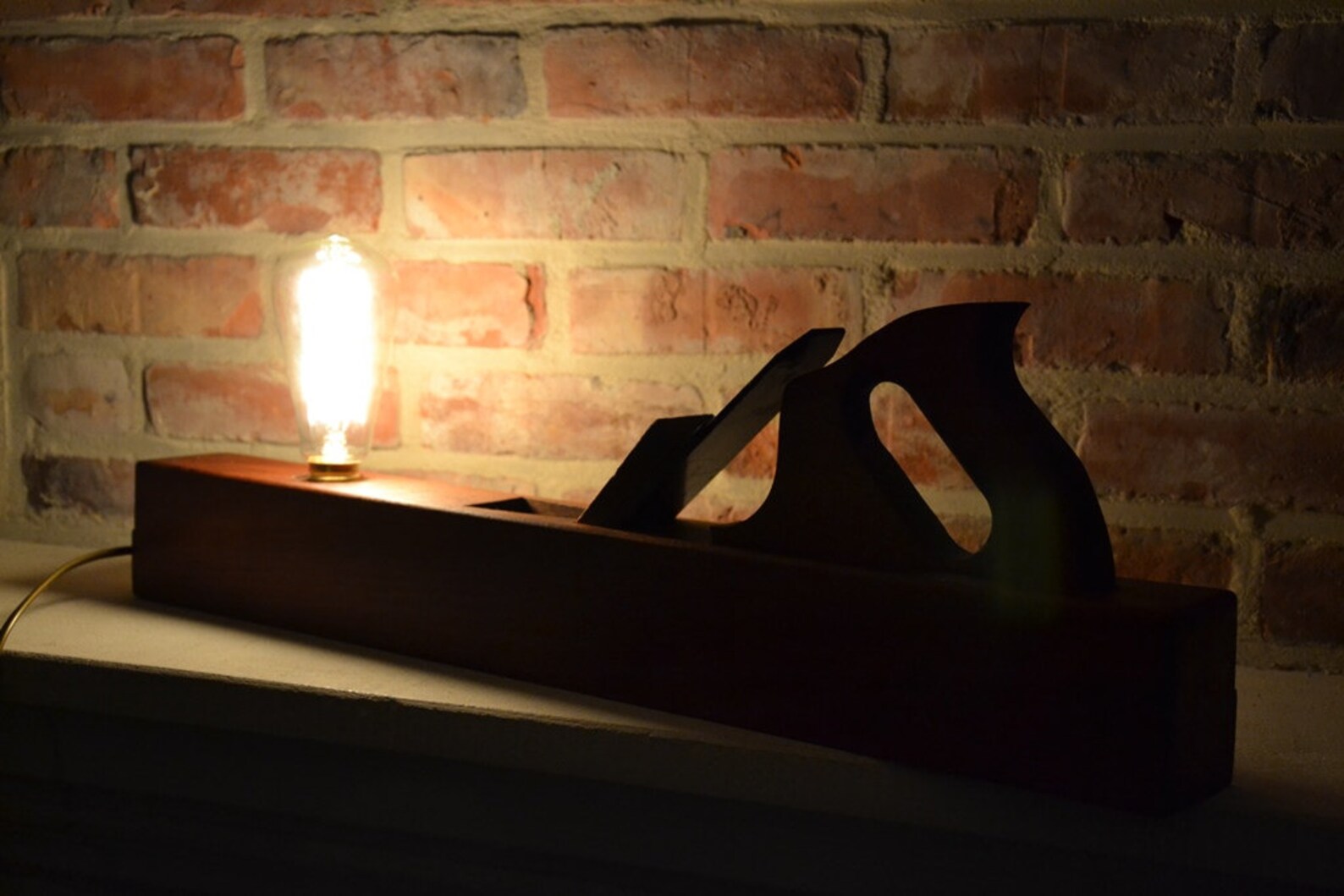 LOUIS | Wood Plan Lamp Big Size With Pear Bulb | Lampe Rabot Grand ...