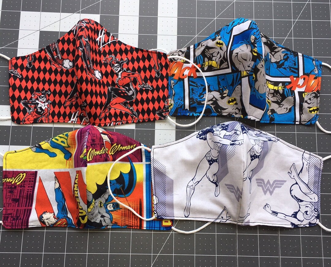 Dc Comics Inspired 2 Layer Face Mask Reusable,reversible - Etsy