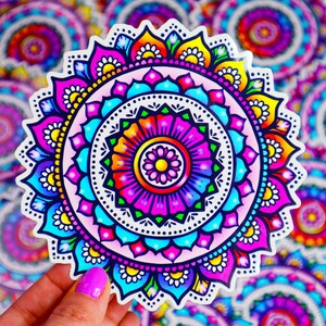 Flower Mandala Sticker | Mandala Decal Floral Mandala Laptop Sticker ...