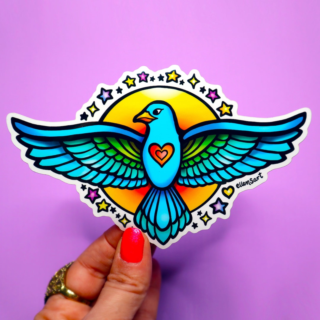 Eagle Sticker | Dove Bird Laptop Sticker | Bird Decal | Bumper Sticker ...