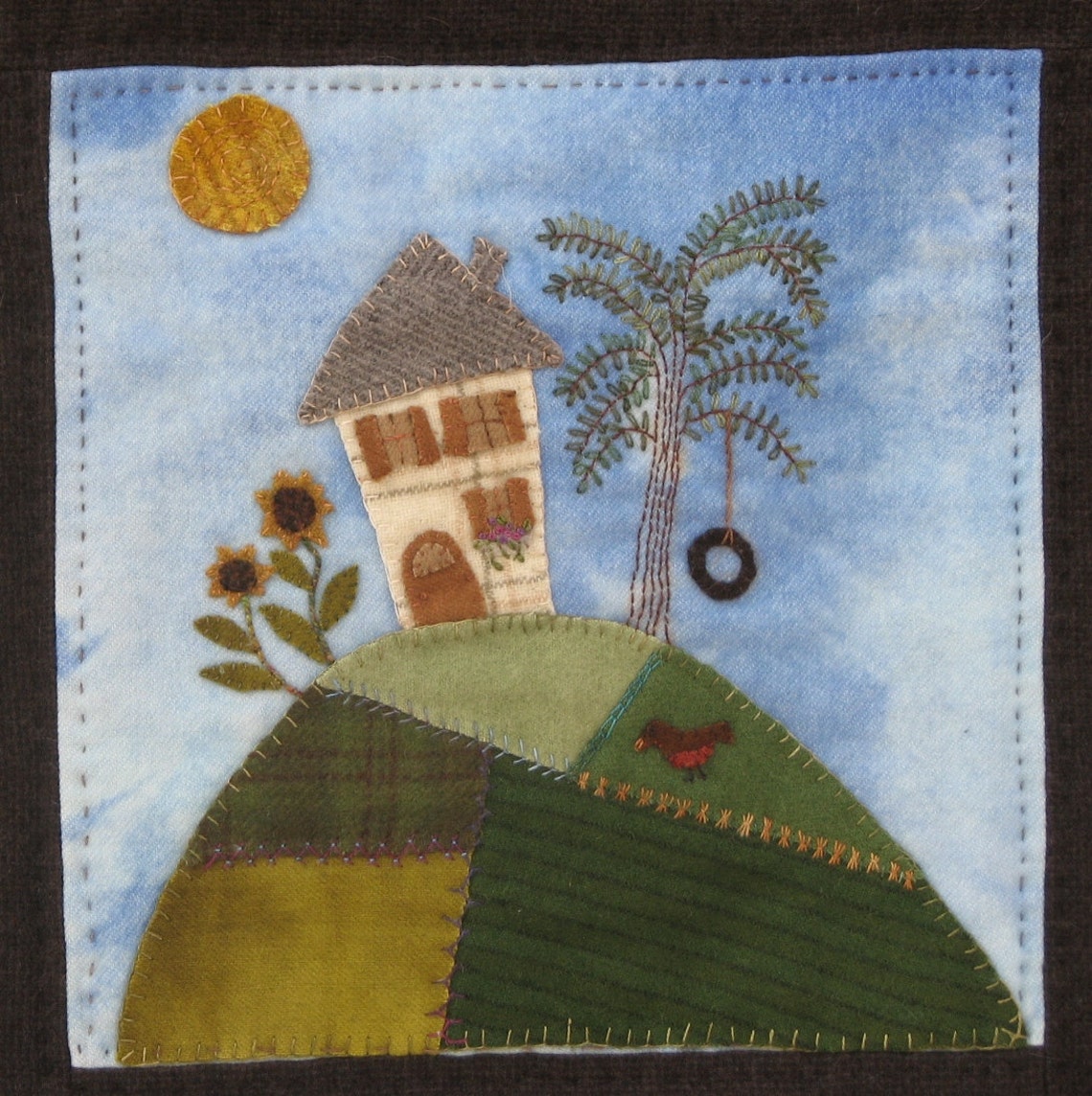 E-pattern Wool Quilt Applique' Patchwork Hill 36 X 36 - Etsy