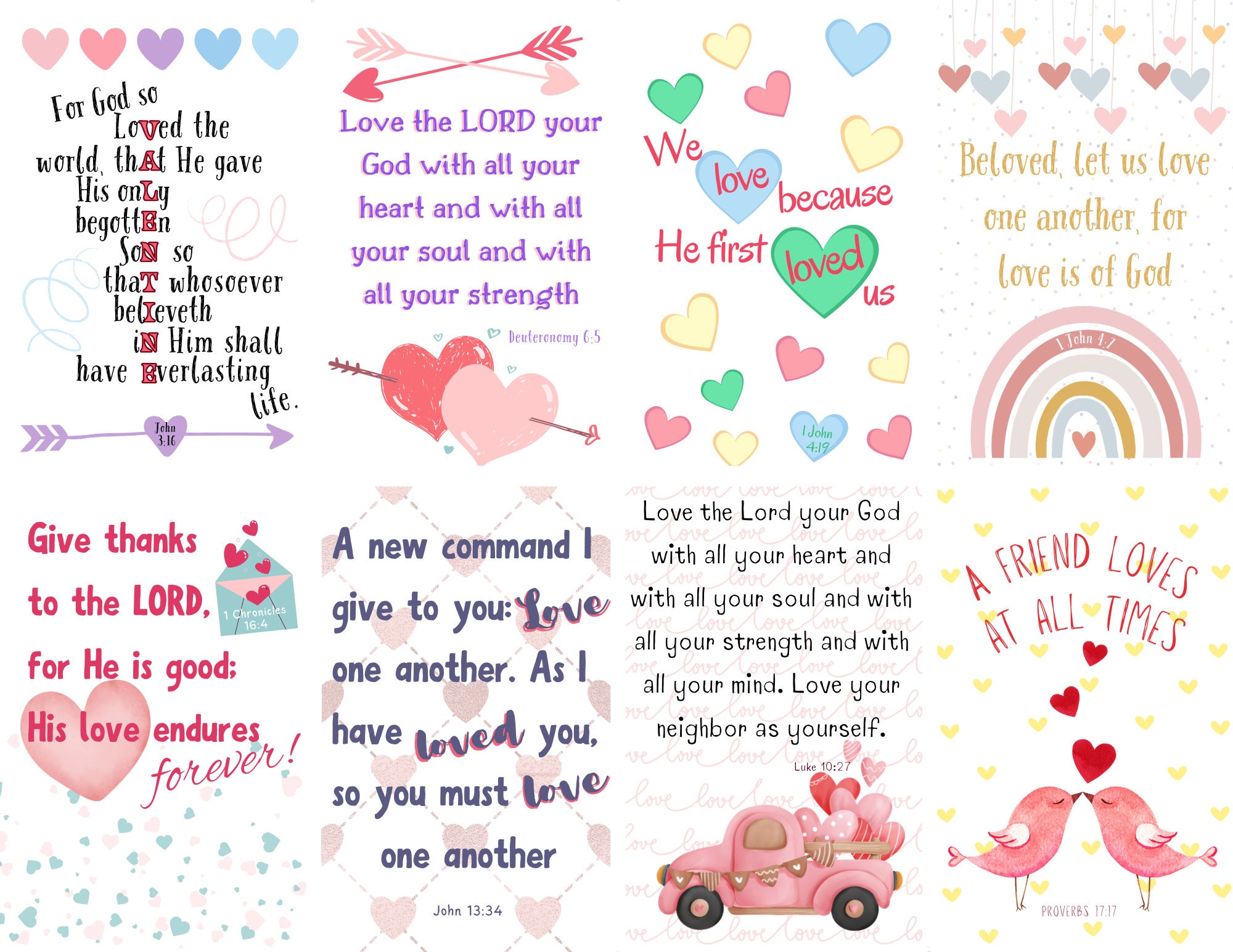 Printable Bible Verse Valentines - Etsy