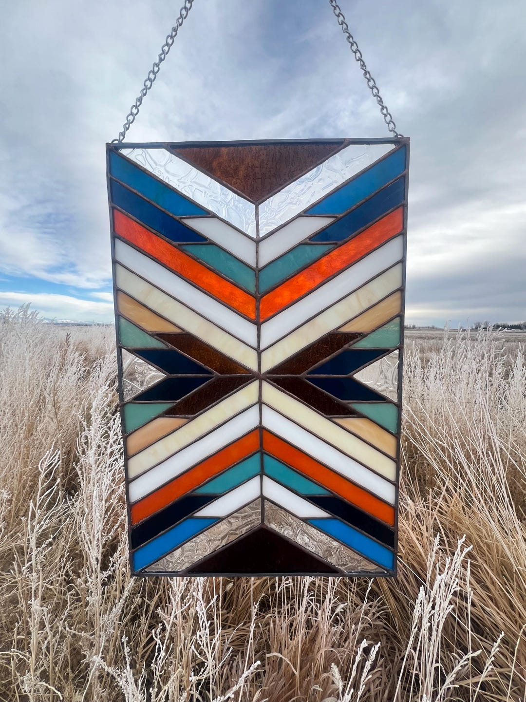 Stained Glass Aztec Tribal Panel - Etsy