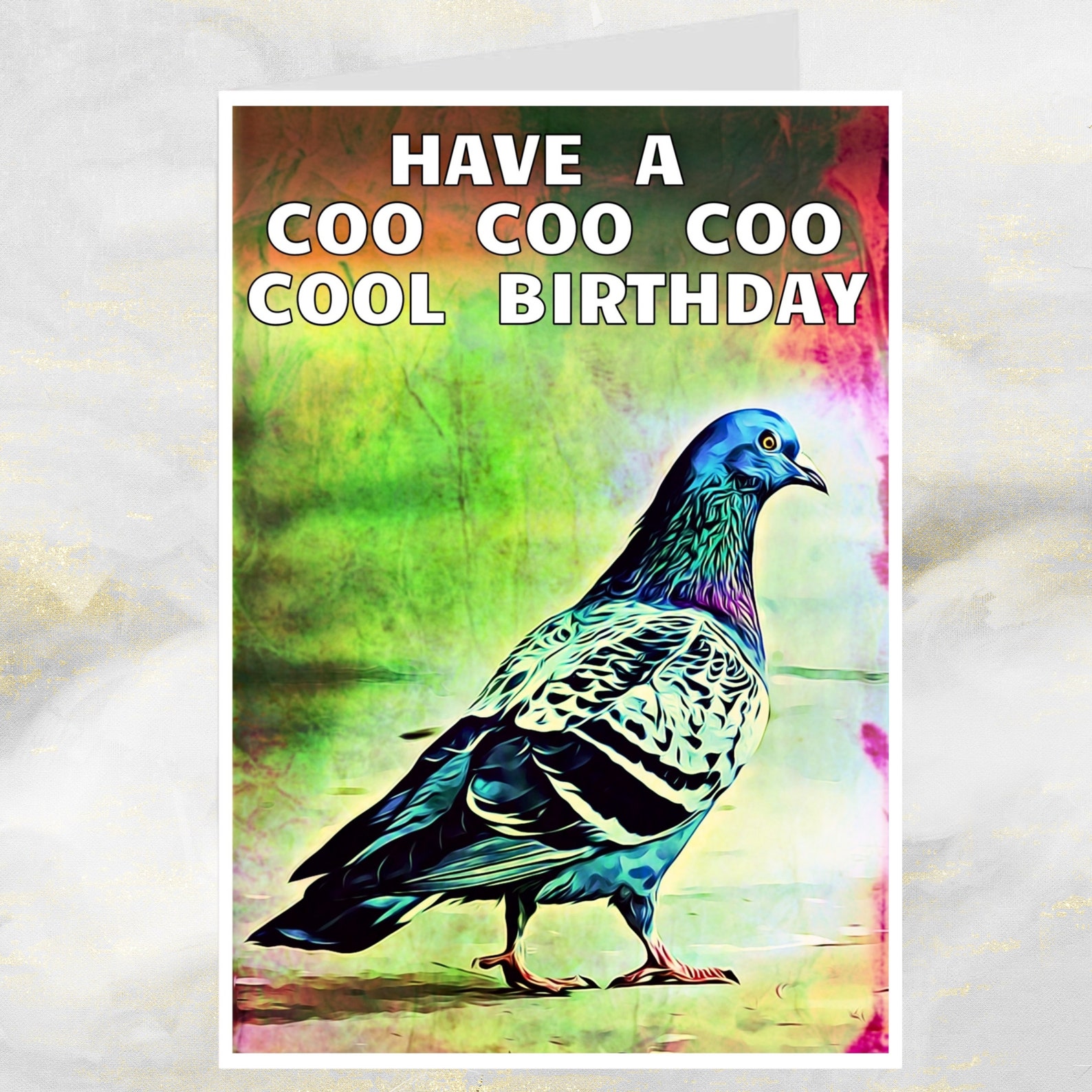 Funny Pigeon Birthday Card Funny Saying Birthday Card Cool | Etsy