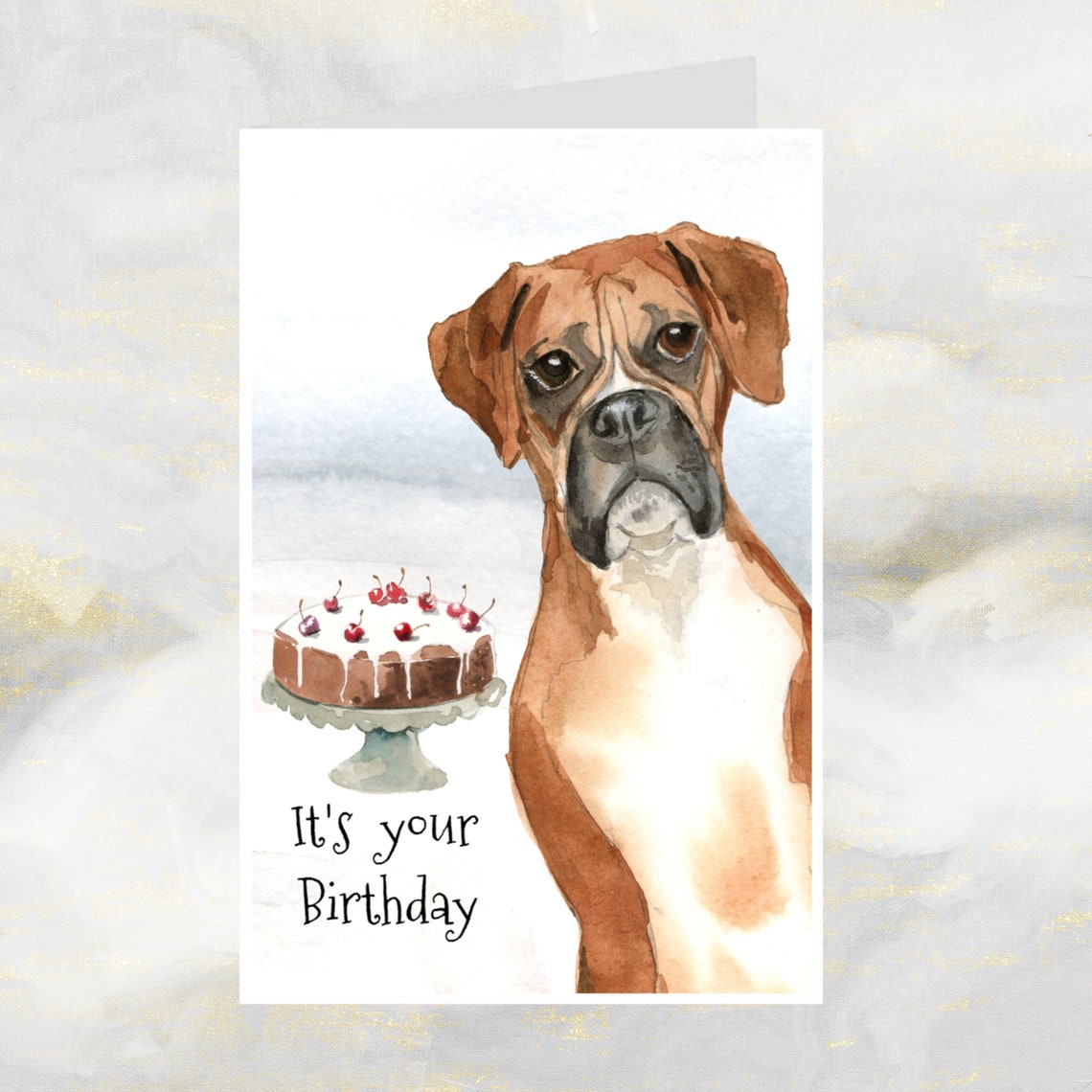 Boxer Dog Birthday Card Boxer Dog Greetings Card Boxer Dog | Etsy