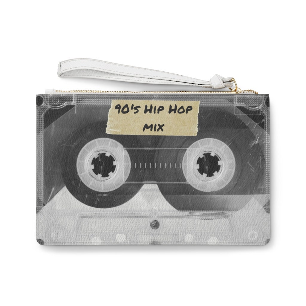 90s Hip Hop Mix Cassette Vegan Leather Clutch Bag, Wristlet, Evening ...