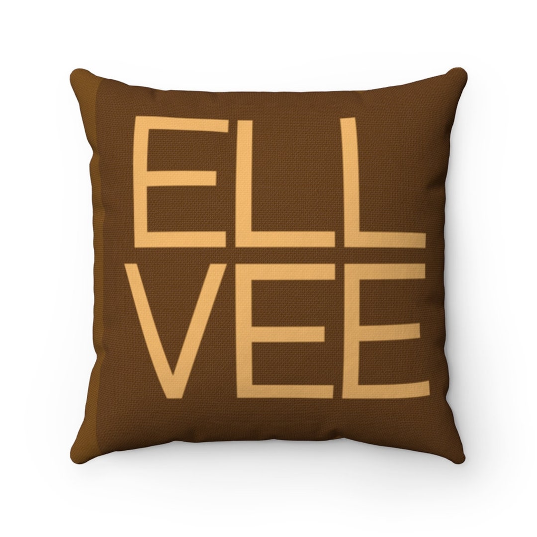 ELL VEE Pillow, 18 X 18, Fashion Designer 18 X 18 Pillow LV Inspired ...