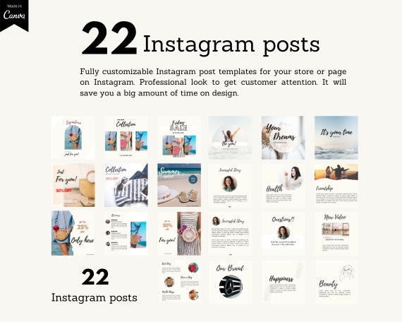 22 Instagram Post Templates. Elegant and Professional. - Etsy