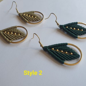 Macrame Earrings, Handmade Earrings, Asymmetric Hoops Earring, Handmade ...
