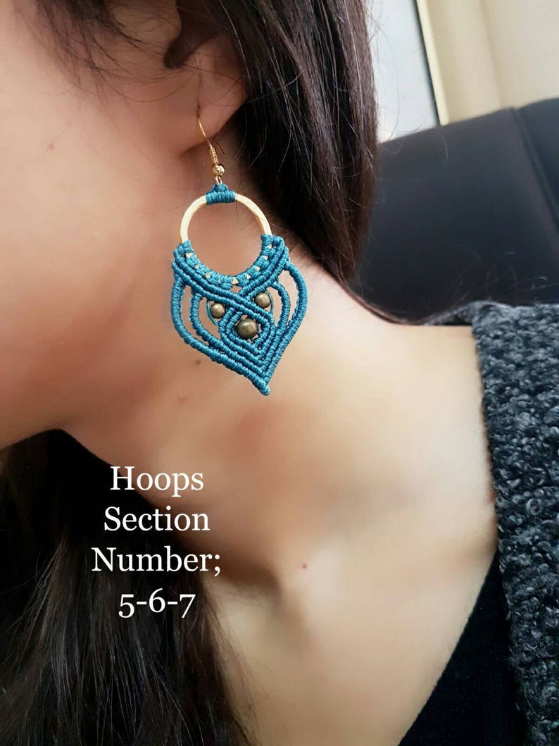 Orecchini Macrame Orecchini Fatti a Mano Orecchini Cerchi - Etsy Italia