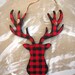 Buffalo Check Deer Ornament - Etsy