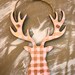 Buffalo Check Deer Ornament - Etsy