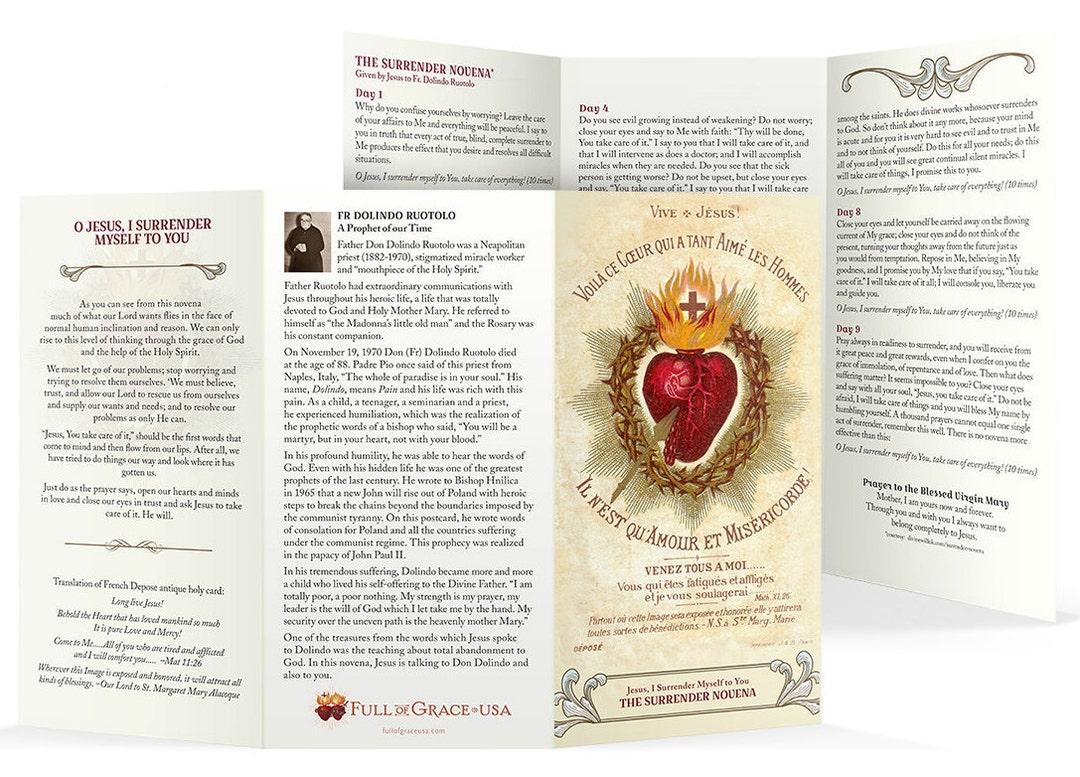 Large Surrender Novena Trifold Holy Cards With Easy-to-read Type - Bulk ...