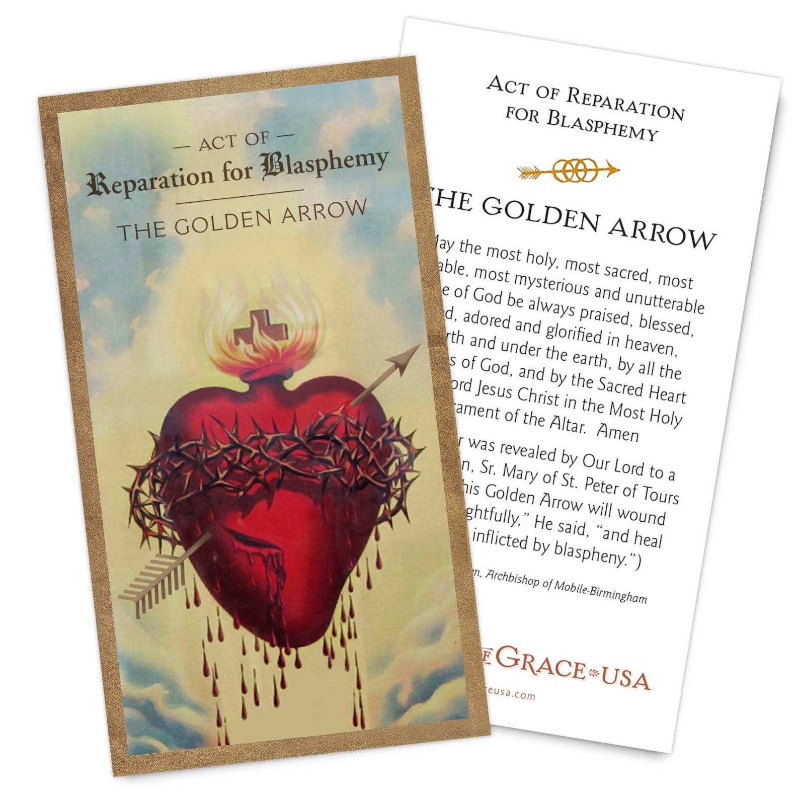 Act of Reparation for Blasphemy - THE GOLDEN ARROW Holy Cards (new for ...