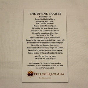 Divine Praises Holy Cards - Bulk Packs of 50 & 100 Cards - Etsy