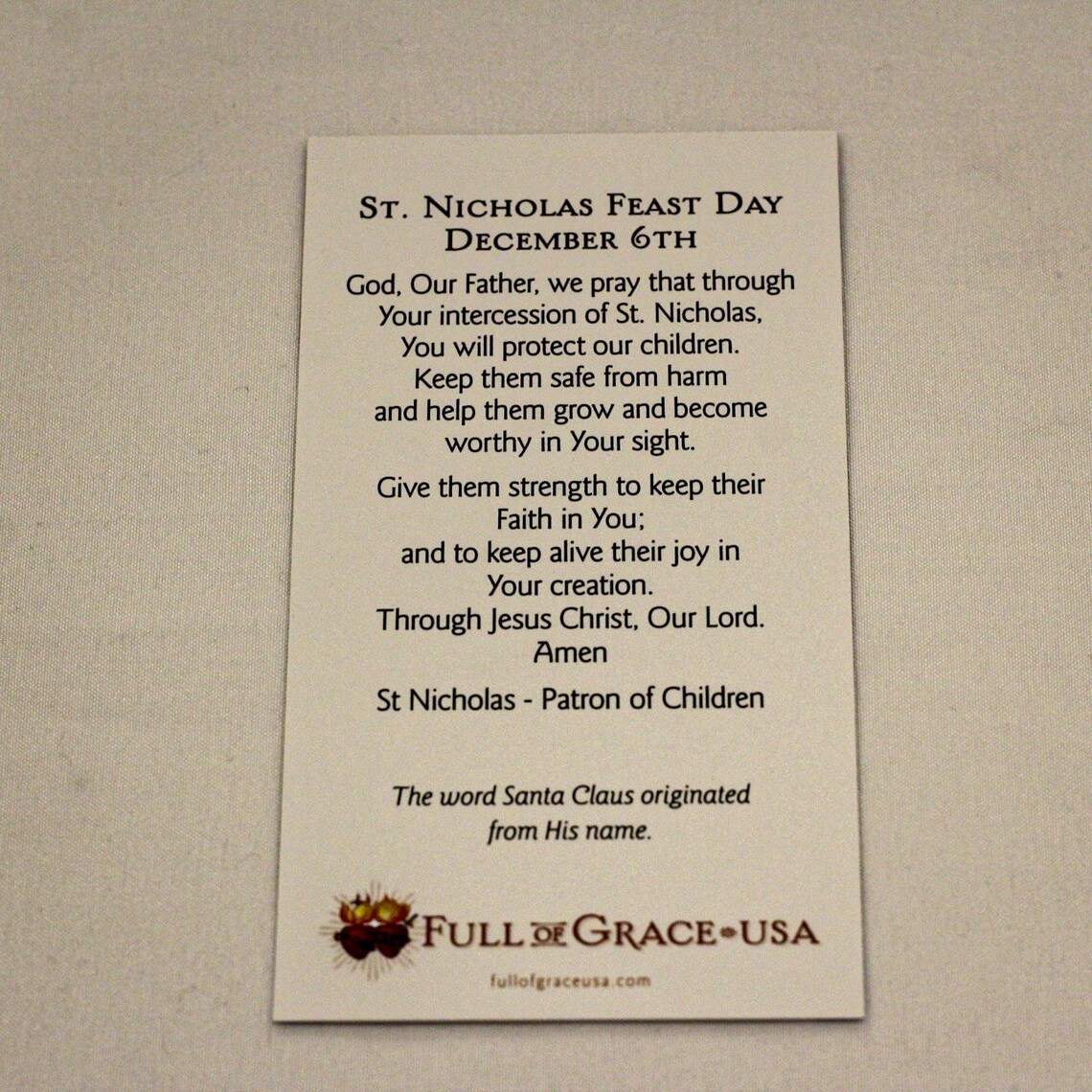 St Nicholas Prayer Holy Cards - Bulk Packs of 50 & 100 Cards - Etsy