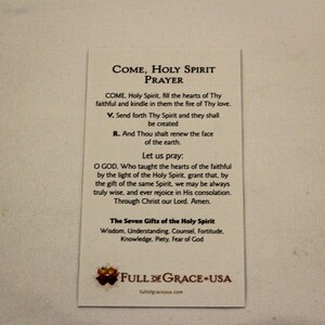 Come, Holy Spirit Prayer Cards: Traditional Catholic Imagery - Etsy