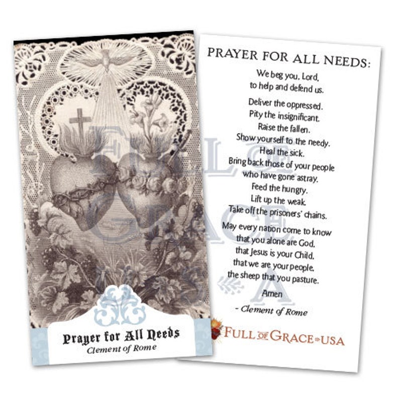 Prayer for All Needs Holy Cards Bulk Packs of 50 & 100 Cards - Etsy