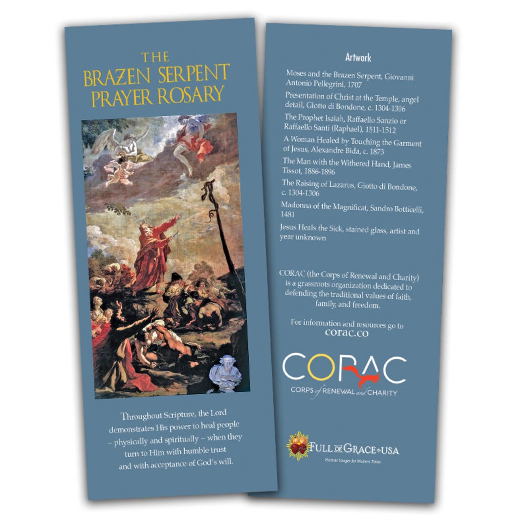 The Brazen Serpent Prayer Rosary, NEW Bulk Packs of 50 & 100 Cards - Etsy