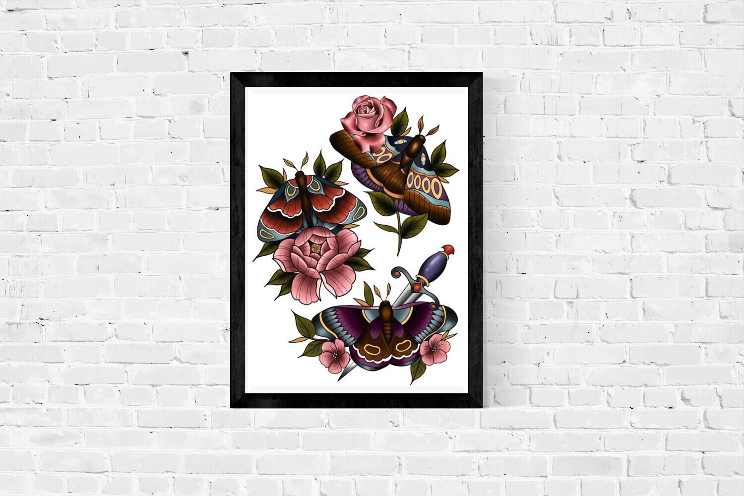 Moths Tattoo Flash Sheet Moth/ Butterfly Tattoo Designs | Etsy