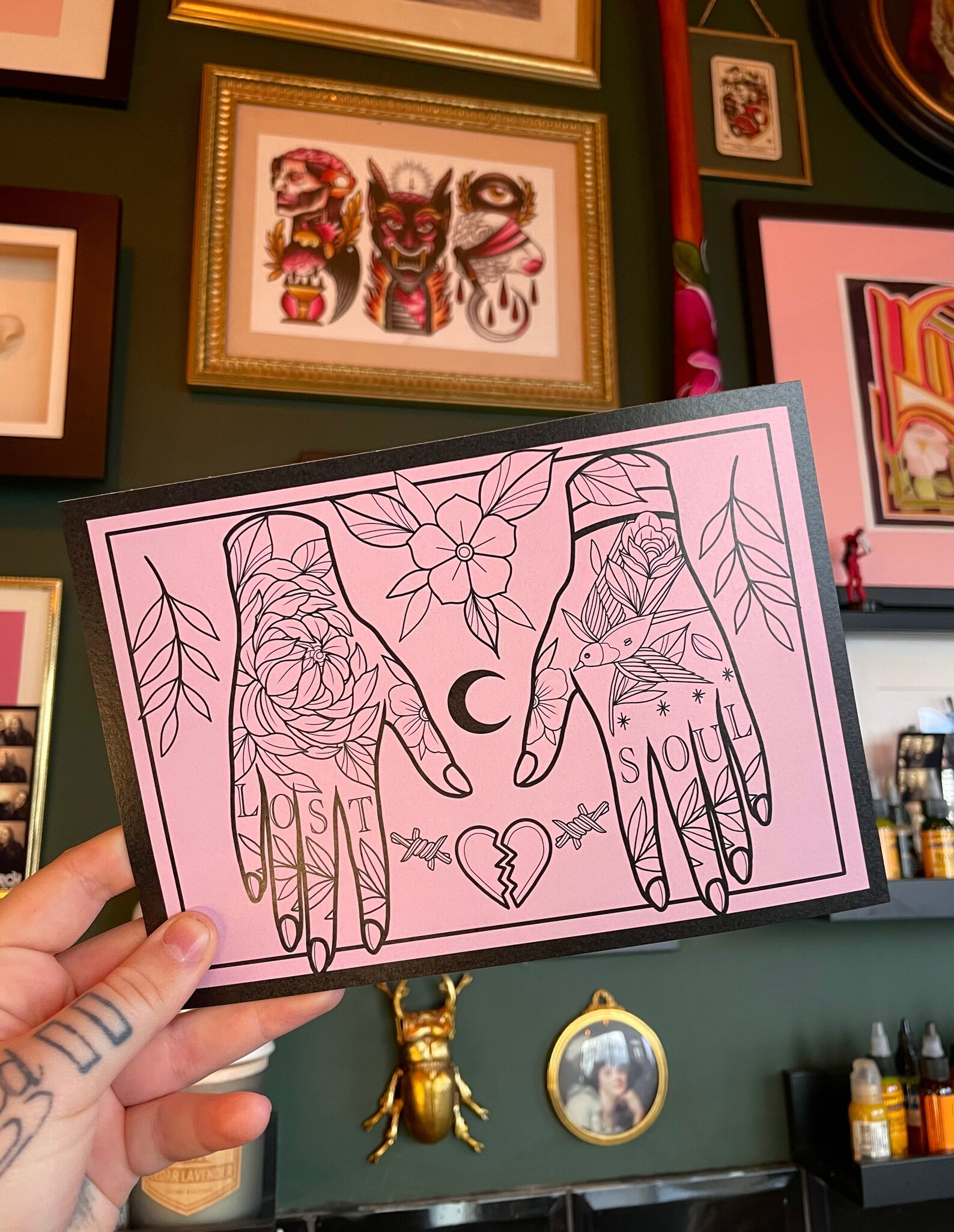 Traditional Tattoo Style Floral Hand Tattoo Flash Style - Etsy UK