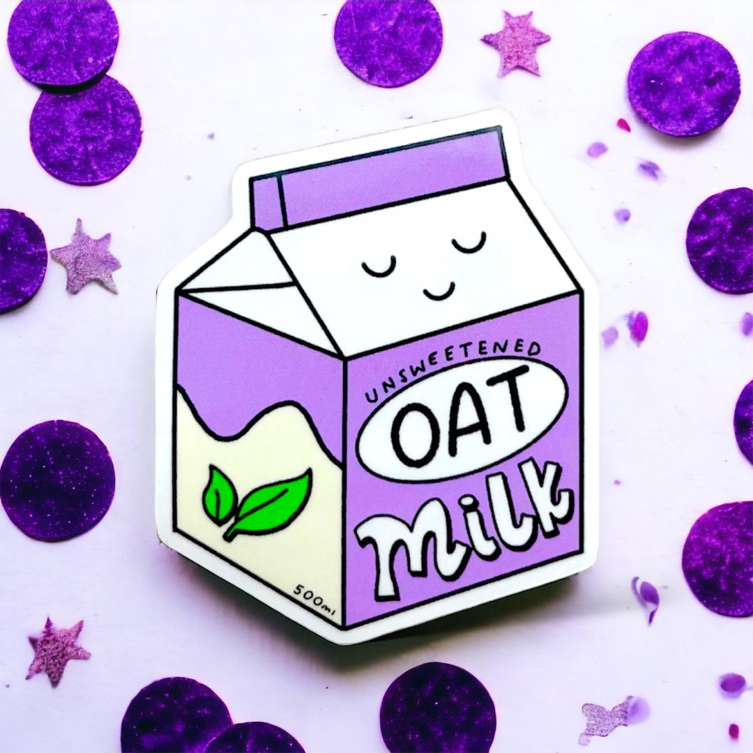 Oat Milk Carton Vinyl Sticker - Etsy