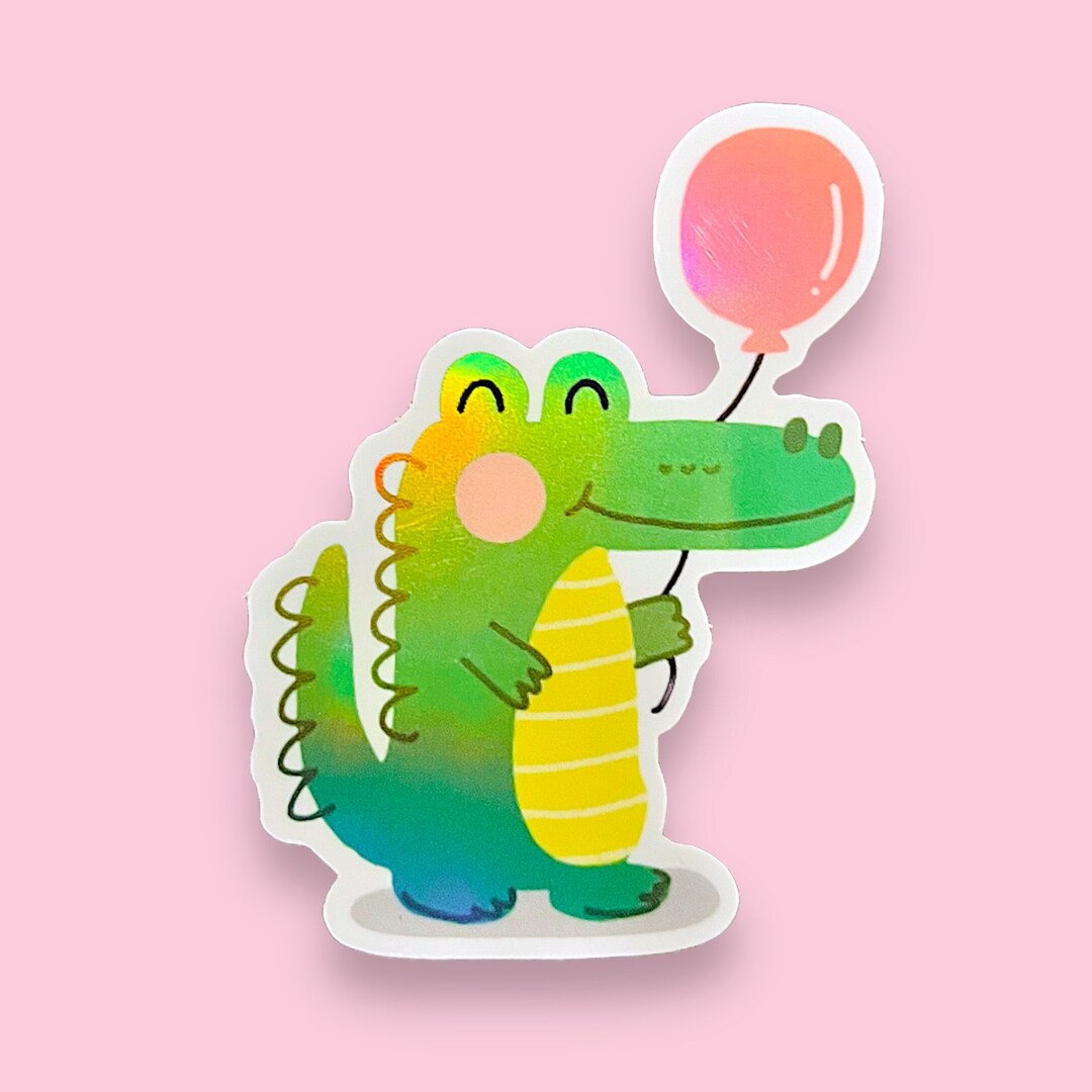 Holographic Crocodile Vinyl Sticker Cute Croc - Etsy