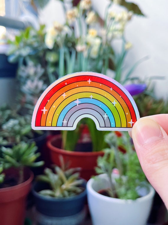 Holographic Rainbow Vinyl Sticker - Etsy