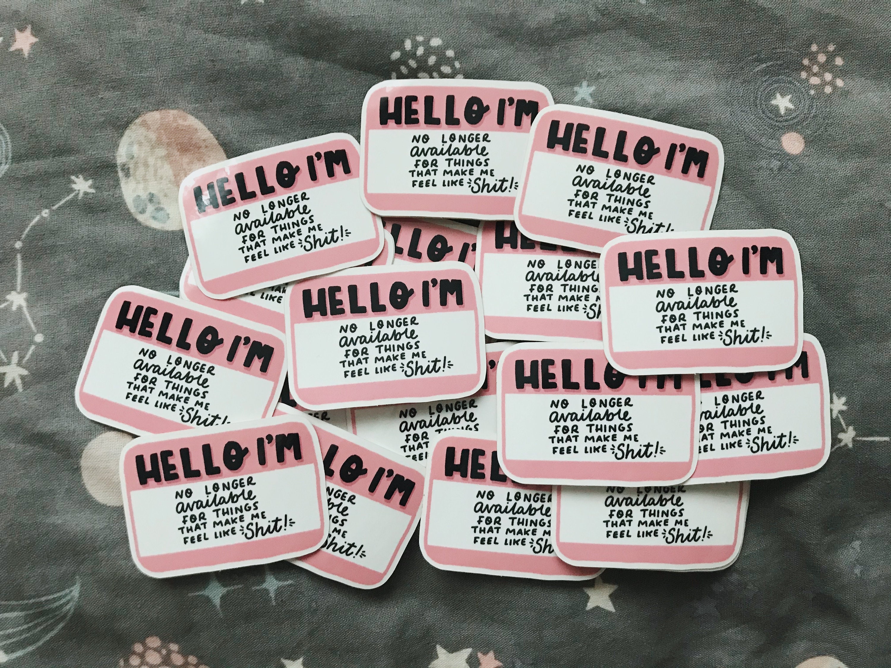 Name badge sticker glossy die cut vinyl sticker laptop | Etsy