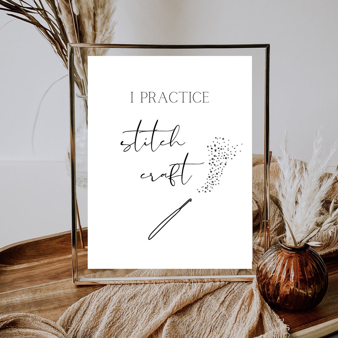 I Practice Stitch Craft - WALL ART (PDF Printable | Gift for Crocheter ...