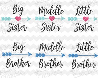 Brother Sister SVG, Big Brother, Middle Brother, Little Brother, Big ...