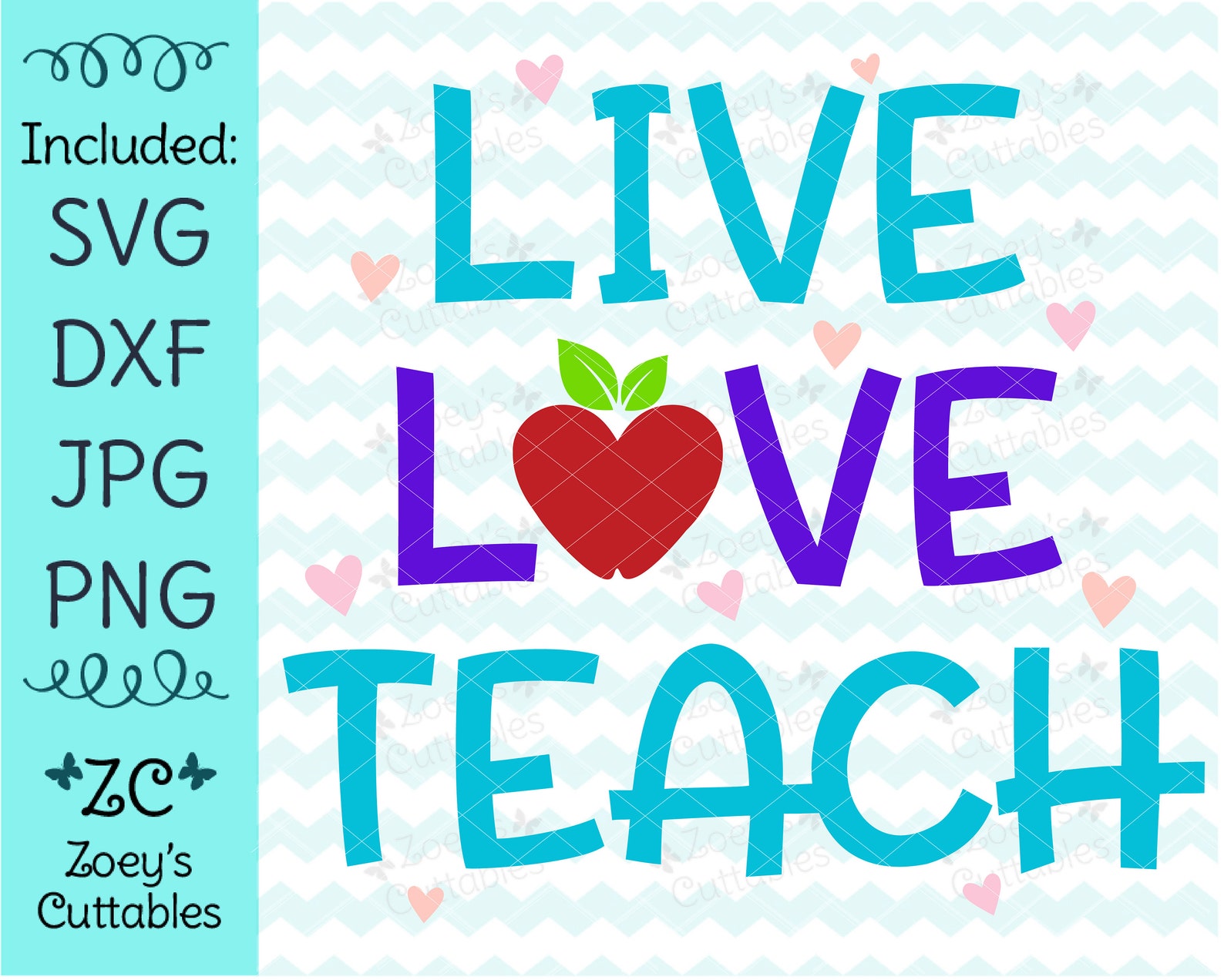Live Love Teach SVG Teacher Appreciation Teacher SVG School | Etsy