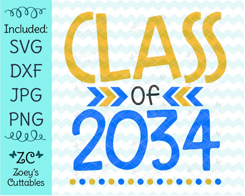Class of 2034 SVG Graduation SVG End of School Year - Etsy