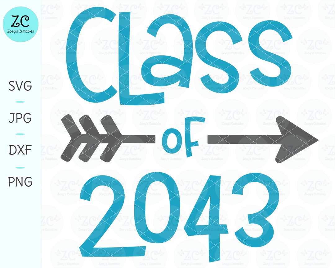 Class of 2043 SVG, Graduation SVG, Class Of, End of School Year ...