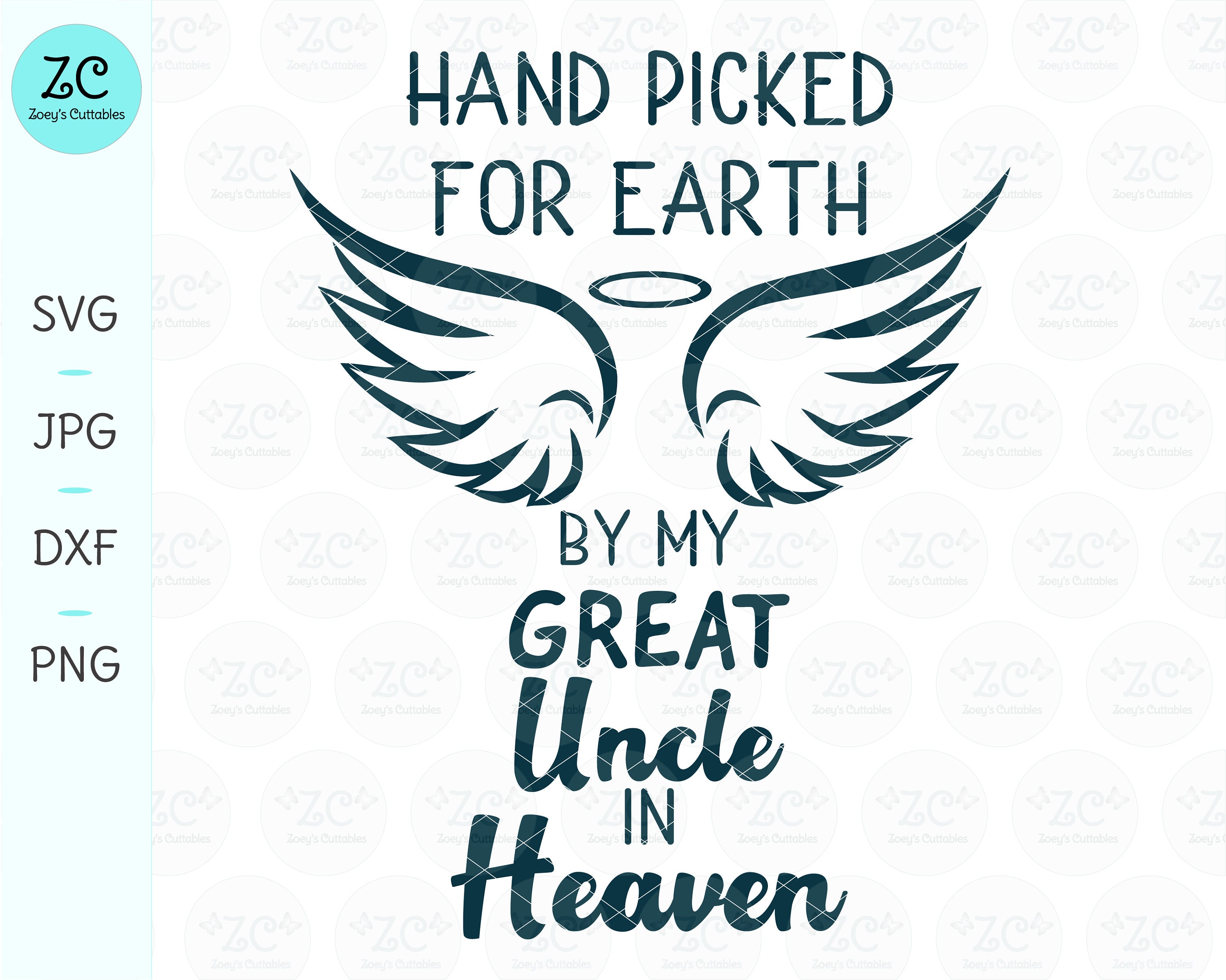 Hand Picked by My Great Uncle in Heaven Great Uncle SVG SVG - Etsy