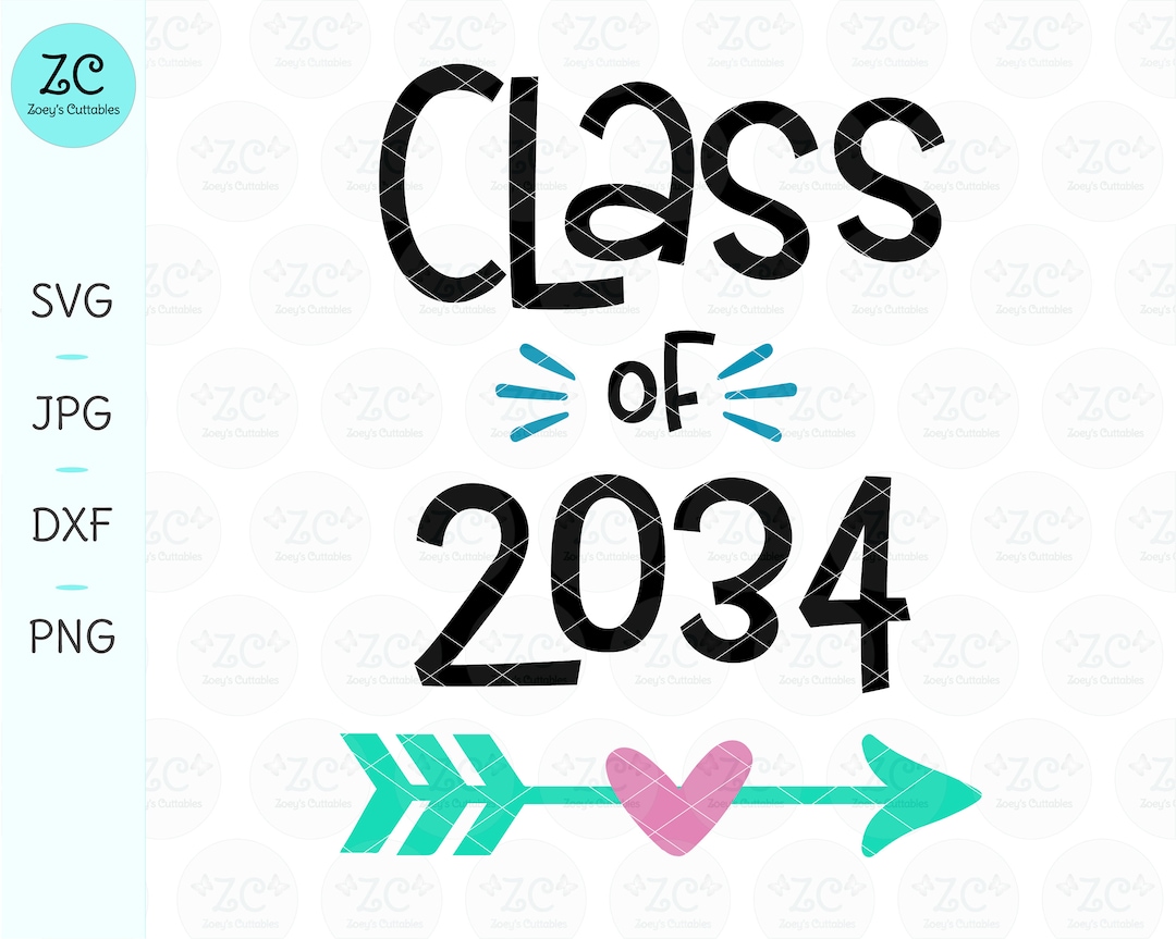 Class of 2034 SVG, Graduation SVG, Class Of, End of School Year ...