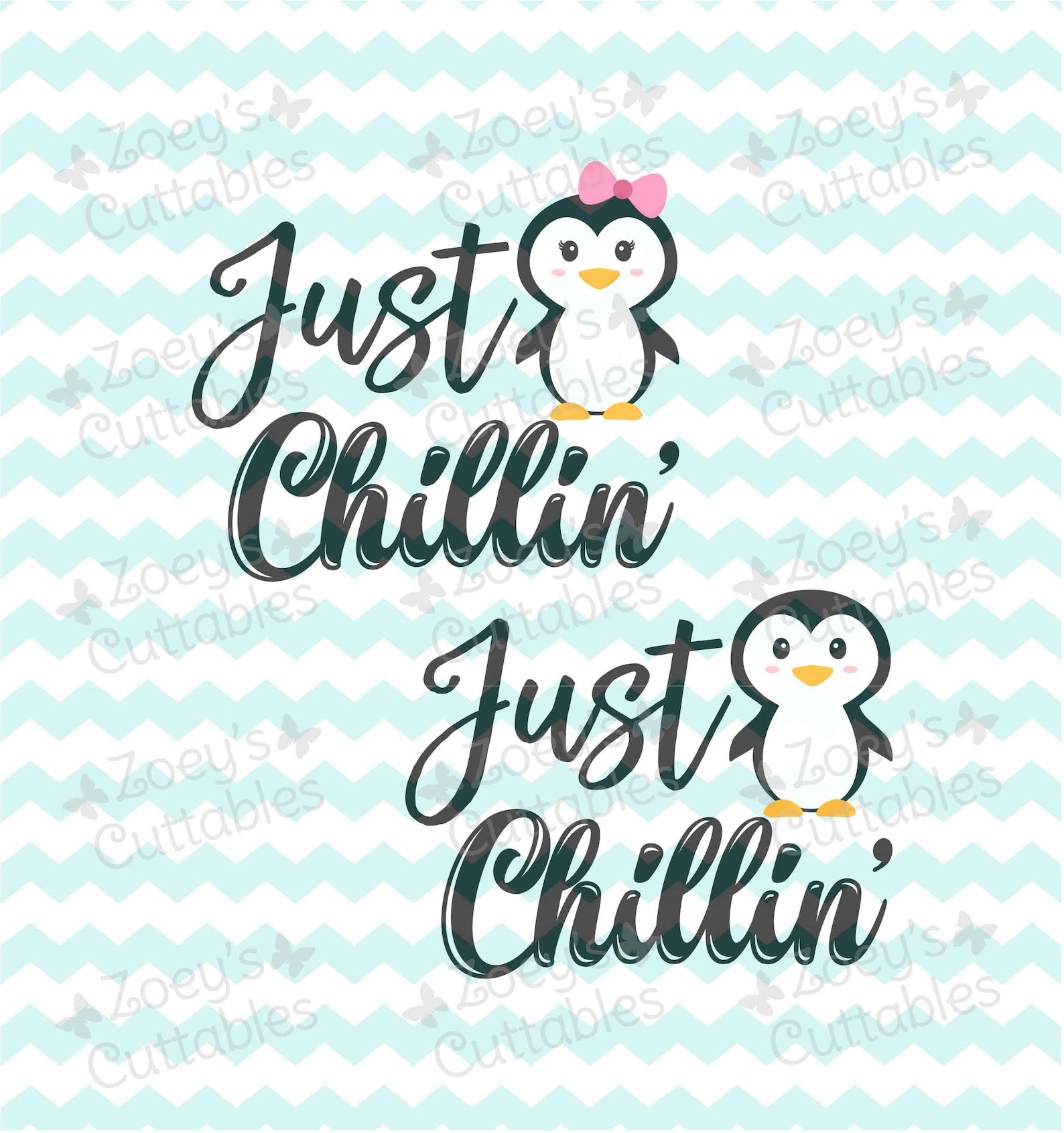 Just Chillin Penguin SVG Winter SVG Penguin Design Christmas SVG ...