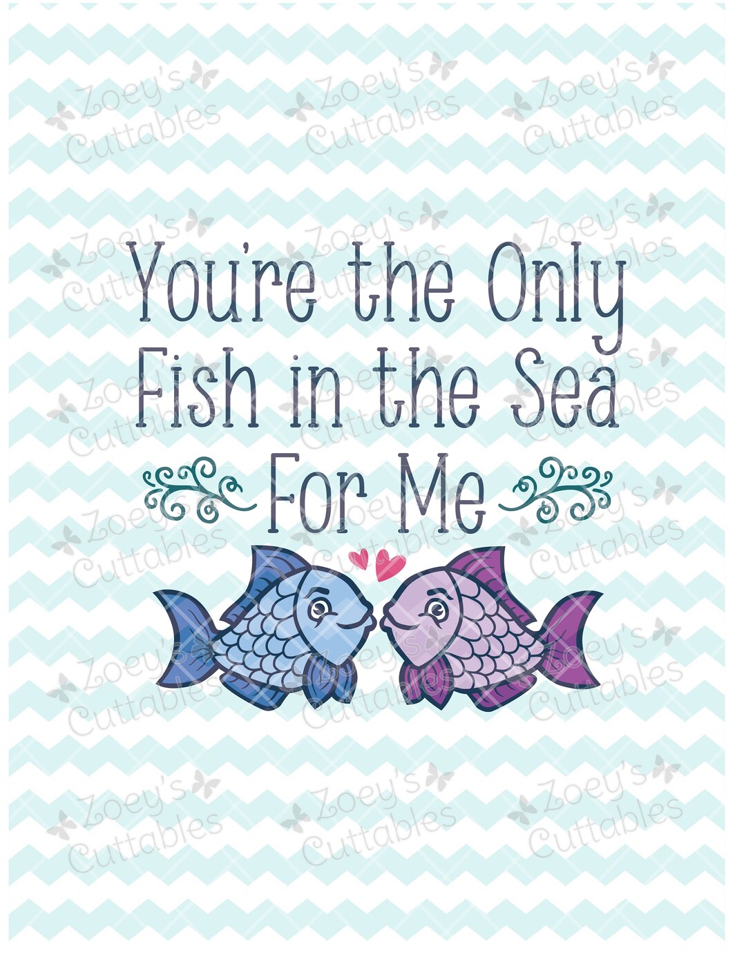 You're the Only Fish in the Sea for Me SVG for - Etsy